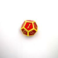 China 14mm Gold Plated Metal Dice Set 7pcs for Tabletop Games DnD Modern Style for sale