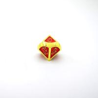 China 14mm Gold Plated Metal Dice Set 7pcs for Tabletop Games DnD Modern Style for sale