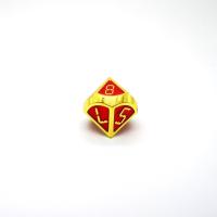 China 14mm Gold Plated Metal Dice Set 7pcs for Tabletop Games DnD Modern Style for sale