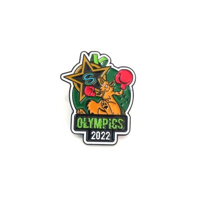 China Custom 35mm Olympic Sport Soft Enamel Lapel Pin with Butterfly Clutch for sale