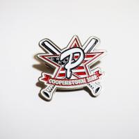 China Custom Soft Enamel Lapel Pin 2 inch Nickel Finishing Baseball Team Cooperstown for sale