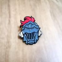 China Custom Soft Enamel Lapel Pin 50mm Iron Black Dyed Goblin Slayer Anime Design for sale