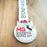China Custom Soft Enamel Running Medal 63mm Diecast Zinc Alloy with Lanyard for sale