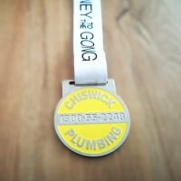 China Custom Soft Enamel Running Medal 63mm Diecast Zinc Alloy with Lanyard for sale
