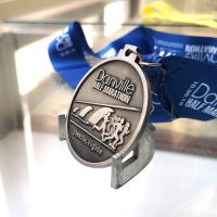 China Metal Antique Danville Half Marathon Running Medal 63mm Diecast with Sublimation Lanyard for sale