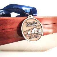 China Metal Antique Danville Half Marathon Running Medal 63mm Diecast with Sublimation Lanyard for sale