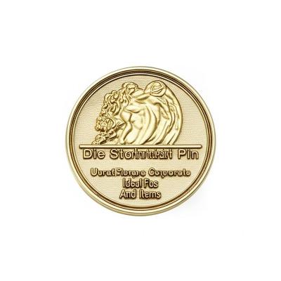 China Custom Die Struck Metal Pin 1.5 Inch Shield Shape Antique Gold Plating Iron Butterfly Clutch for Corporate Gifts for sale