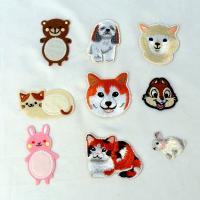 China Custom Handmade 3D Embroidered Felt Woven Fabric Single-Sided Heat Transfer Iron-On Sew-On Cat Patches for Hats for sale
