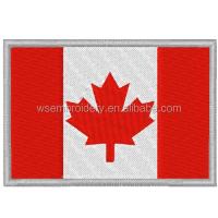 China Customized Canadian Flag Maple Leaf Embroidered Patches Sew-On Badges with Sew-On for Clothing Decoration for sale