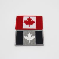 China Customized Canadian Flag Maple Leaf Embroidered Patches Sew-On Badges with Sew-On for Clothing Decoration for sale