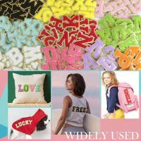 China Wholesale Custom 3D Iron-On Twill Fabric Patches Embroidered Flower Design Heart-Shaped Chenille Letters for Bags & Hats for sale