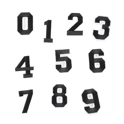 China Wholesale Iron-On Embroidery Arabic Numbers Patches Fabric Embroidered Accessories for Garments and Hats Felt Style for sale