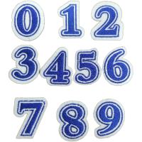 China Wholesale Iron-On Embroidery Arabic Numbers Patches Fabric Embroidered Accessories for Garments and Hats Felt Style for sale