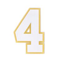 China Iron-On Tackle Twill Fabric Applique Patches Alphabet Letter Embroidered Jersey Sports Wear Sew-On for sale