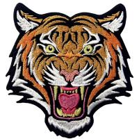 China High Quality Handmade Embroidered 3D Tiger Patches Iron-On for Hat Clothing Bags Customizable Logo Metal Twill Material Heart for sale