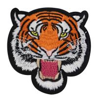 China High Quality Handmade Embroidered 3D Tiger Patches Iron-On for Hat Clothing Bags Customizable Logo Metal Twill Material Heart for sale