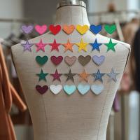 China Heart-Shaped Small-Sized Five-Pointed Star Embroidered Patches Colorful Felt Lace Flat Embroidered Cloth Patches for Hats for for sale