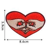 China Limited Stock Canvas Triangle Fabric Embroidery Patch with Sequins Iron-On Style for Hat Decoration Features Heart Flower Shapes for sale