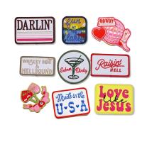 China Custom Heat Press Embroidery/Woven/Sequin/Chenille Cute Small Patch Iron on Western Cowboy Hat Patches for Trucker Hat for sale