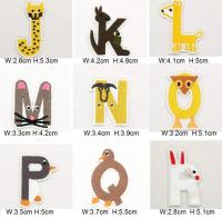 China Custom DIY Animal Letters Embroidery Patch for Clothing Iron-on Backing Canvas Fabric Plastic Wholesale for sale