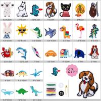 China Custom DIY Animal Letters Embroidery Patch for Clothing Iron-on Backing Canvas Fabric Plastic Wholesale for sale