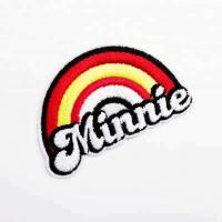 China Custom Colorful 3D Iron-On Embroidered Patches PVC for Clothing Accessories-round Shape Felt Chenille Fabric Hats and Clothes for sale