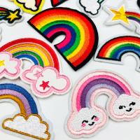 China Custom Colorful 3D Iron-On Embroidered Patches PVC for Clothing Accessories-round Shape Felt Chenille Fabric Hats and Clothes for sale