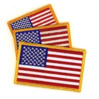 China Custom Flag Embroidery Outdoor Bag Accessories Hook Loop Custom Logo Lace Square Badges  Clothing  Multi-Color Fabric 3D Patches for sale