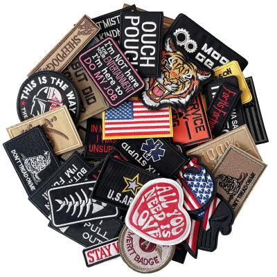 China Custom 3D Embroidered Tactical Patch in Bulk Flower Shape Hook Loop Fastener for Hat Use Mainly Fabric Patches in Bulk Sale for sale
