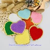 China Various Sizes Self-Adhesive Iron-On Chenille Clothing Patches Backpacks Hats-Heart Embroidered Sequins Wholesale Canvas Canvas for sale