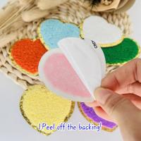 China Various Sizes Self-Adhesive Iron-On Chenille Clothing Patches Backpacks Hats-Heart Embroidered Sequins Wholesale Canvas Canvas for sale