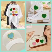China Various Sizes Self-Adhesive Iron-On Chenille Clothing Patches Backpacks Hats-Heart Embroidered Sequins Wholesale Canvas Canvas for sale