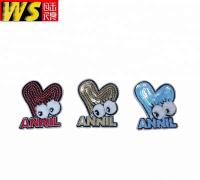 China Custom Funny Embroidered Cartoon Pattern Heat Transfers Patches Eco-Friendly Fabric Sequin Chenille Patches Flower Heart for Hat for sale