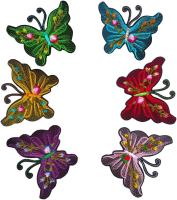 China Custom Assorted Colorful Butterfly Patches Iron-On Embroidered Fabric Plastic DIY Craft Applique With Woven Sequins DIY Projects for sale