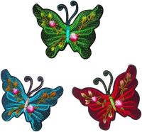 China Custom Assorted Colorful Butterfly Patches Iron-On Embroidered Fabric Plastic DIY Craft Applique With Woven Sequins DIY Projects for sale