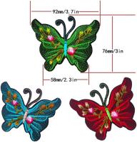 China Custom Assorted Colorful Butterfly Patches Iron-On Embroidered Fabric Plastic DIY Craft Applique With Woven Sequins DIY Projects for sale