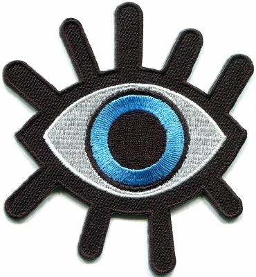 China Custom Evil Eye Clothing Patches Embroidered Iron-on Fabric Patches with Big Eyes for Clothes Accessories for sale