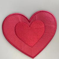 China Custom Large Embroidered Chenille Heart Patch Sequin Iron-On Heart Patches for Hat for sale