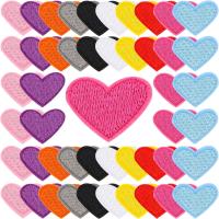 China Custom Large Embroidered Chenille Heart Patch Sequin Iron-On Heart Patches for Hat for sale