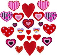 China Custom Large Embroidered Chenille Heart Patch Sequin Iron-On Heart Patches for Hat for sale