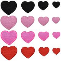China Custom Large Sequin Embroidered Heart Patch Chenille Fabric Applique in Heart Shape for Iron-On for Canvas Material for sale