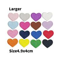 China Custom Large Sequin Embroidered Heart Patch Chenille Fabric Applique in Heart Shape for Iron-On for Canvas Material for sale