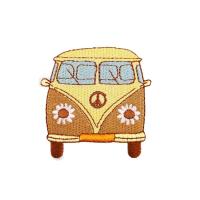 China Trendy Summer Sunflower Peace Embroidered Patches Orange Yellow Iron-On PVC Fabric Heart Flower Kids Clothing Bags Alphabet for sale