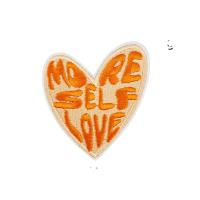China Trendy Summer Sunflower Peace Embroidered Patches Orange Yellow Iron-On PVC Fabric Heart Flower Kids Clothing Bags Alphabet for sale