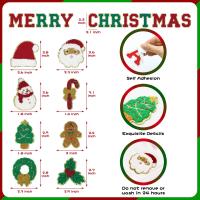 China Customized Large Christmas Embroidered Chenille Fabric Patches 2-3 Day Sample Time Christmas Themed Flower Heart Badge for Hat for sale