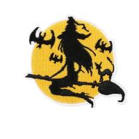 China Flat Embroidery Patch Custom Iron on DIY Embroidery Patches Backpack Halloween Wizard Batcat Embroidery Patch for sale