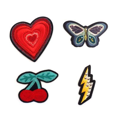 China Custom Clothing Patch Personalized Girl Embroidery Patch Lipstick High Heel Shoe 3d Sustainable Fabric Embroidered Patches for sale
