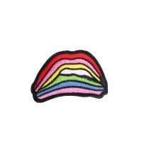 China Customized Clothing With Small Lip Design Patterns on Iron/hooks, Eco-friendly Fabric Embroidery Patches for Hats for sale