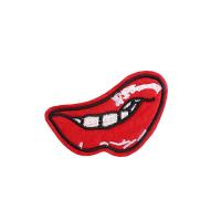 China Customized Clothing With Small Lip Design Patterns on Iron/hooks, Eco-friendly Fabric Embroidery Patches for Hats for sale