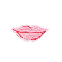 China Customized Clothing With Small Lip Design Patterns on Iron/hooks, Eco-friendly Fabric Embroidery Patches for Hats for sale